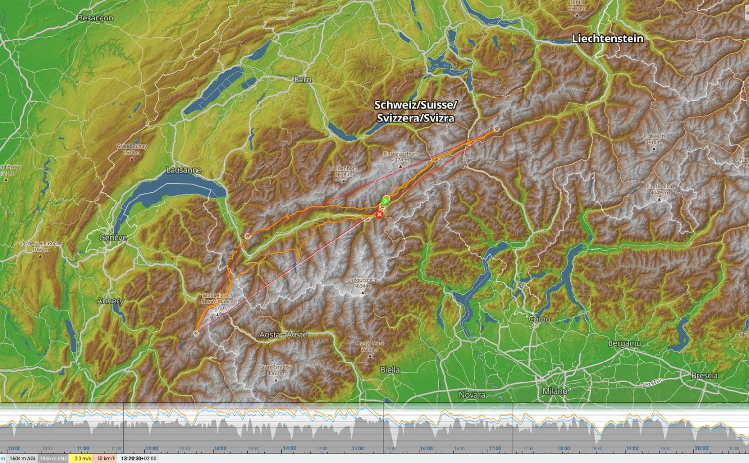 'A very special day' – near-400km flown in the Alps